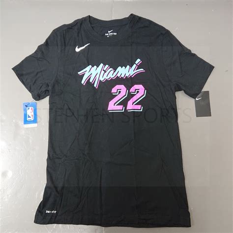 Nike Nba Mens Miami Heat Jimmy Butler 22 Dri Fit Black City Edition T