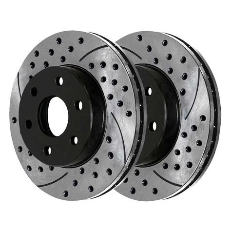 [front Kit] New Pair Of 2 Drilled And Slotted Performance Disc Brake