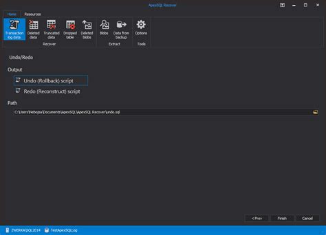 ApexSQL Recover 2018 Screen Shot Tour