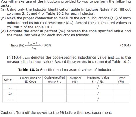You Will Make Use Of The Inductors Provided To You To
