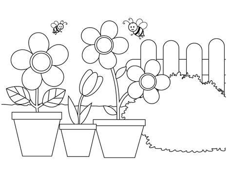 Desenhos De Jardim De Flores Para Colorir Pintar E Imprimir