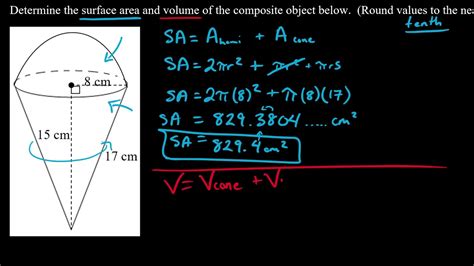 Math 10c Surface Area And Volume Of Composite Objects Youtube