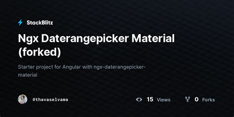 Ngx Daterangepicker Material Forked Stackblitz
