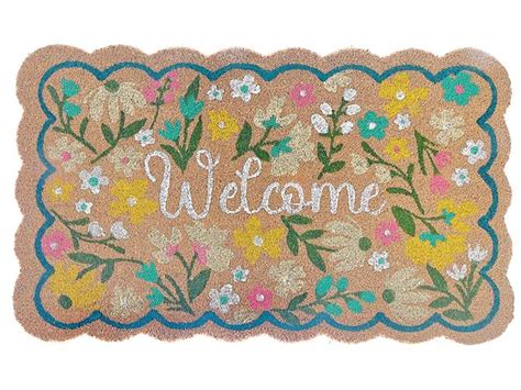 Scallop Shape Flowers Coir Door Mat Wlecome Ih Casadecor