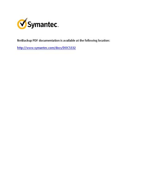 netbackup pdf documentation is available at the following location pdf