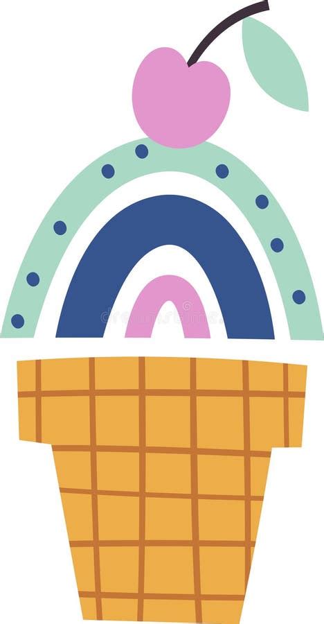 Ice Cream Cone Abstract Rainbow Stock Vector Illustration Of Abstract