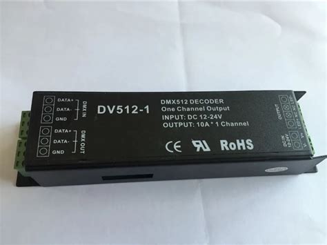 DV512 1;1CH easy dmx constant voltage decoder,DC12 24V input;10A ...
