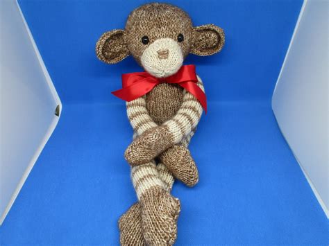Knitted Monkey Doll Monkey Knitted Monkey Monkey Doll Hand Knitted