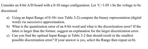 Consider An 8 Bit A D Board With A 0 10 Range Chegg Com