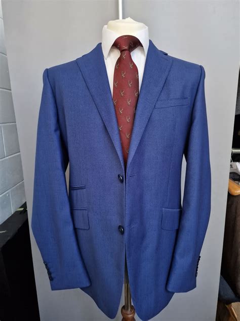Menswearr Simon Prince Bespoke Blue 2 Piece Pure Wool Suit 42r With 34r Trousers Menswearr