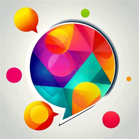 Creative Design With Colorful Speech Bubbles And Geometric Patterns