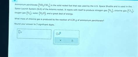 Solved Ammonium Perchlorate NH ClO Is The Solid Rocket Chegg