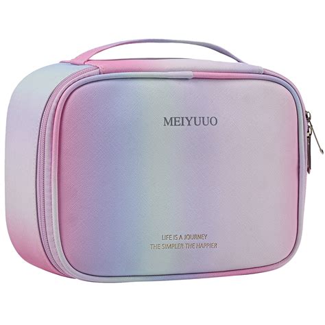 Gradient Preppy Makeup Bag Travel Cosmetic Bag Waterproof Toiletry