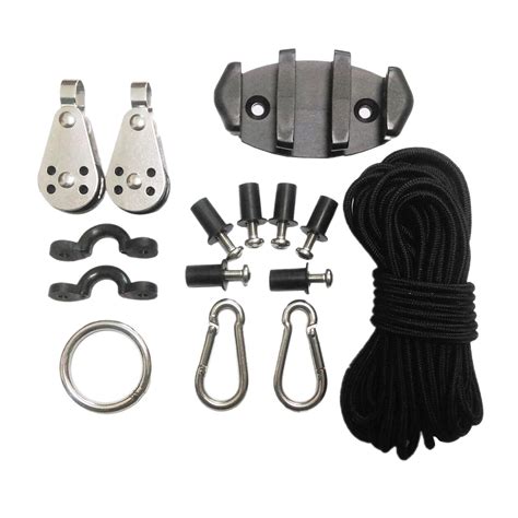 Kayak Canoes Boat Anchor Trolley System Wpulleys Pad Eye Cleats With