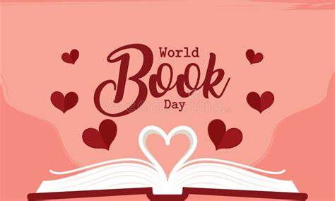 World Book Day Poster Love Book Vector Stock Vector Illustration Of