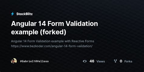 angular 14 form validation example forked stackblitz