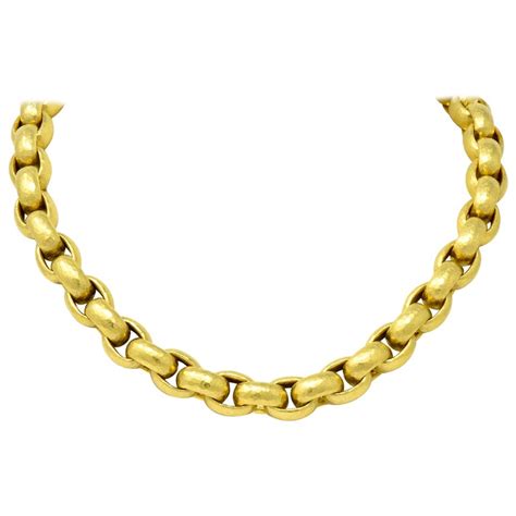 Paloma Picasso Tiffany And Co 18 Karat Yellow Gold Hammered Link