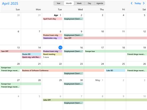 javascript scheduler switching views example mobiscroll