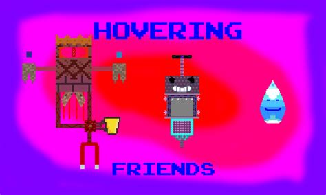 Pixelated Hovering Friends Vibrant Pop Art Retro Demoscene Original