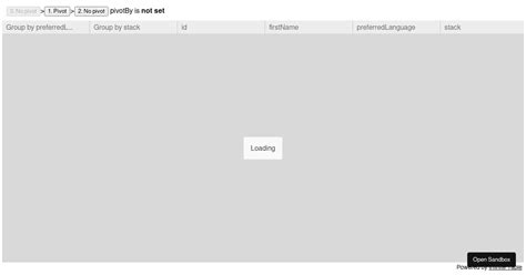 Infinite Table Pivot No Pivot Switch Codesandbox
