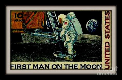 First Man On Moon Postage Stamp United States Photograph By Gail Matthews