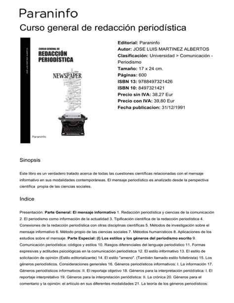 Curso general de redacción periodística