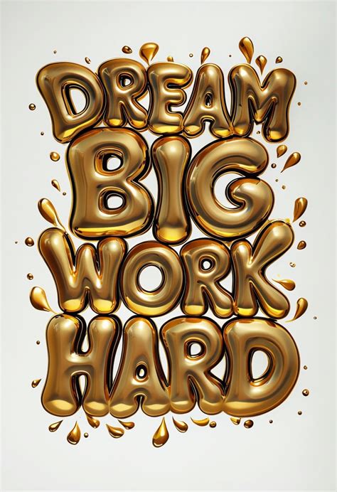 Motivational Work Hard Dream Big Phrase With Pastel Background Social