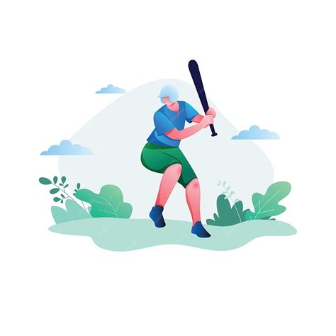 Premium Vector Baseball Batter Boy Vector Illustration
