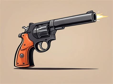 Illustration De Dessin Animé De Pistolet Simple Vecteur Isolé Vecteur