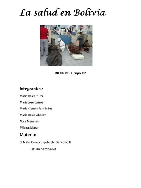 La Salud En Bolivia 3333 Pdf Hospital Bolivia