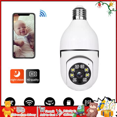 A6 Light Bulb Security Camera 355°pan 90°tilt Light Socket Camera Night