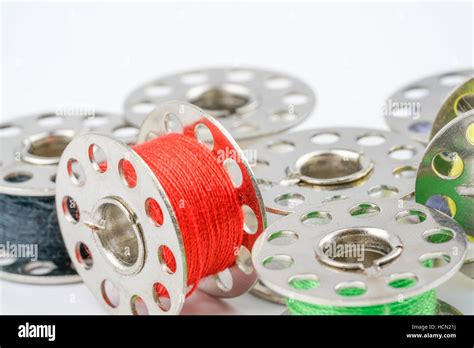 Spools Of Thread With Close Up View Stock Photo Alamy