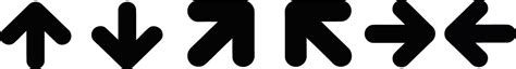 A Row Of Five Bold Black Directional Arrows Indicating Various