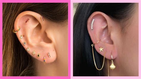 Minimalist Multiple Ear Piercing Ideas