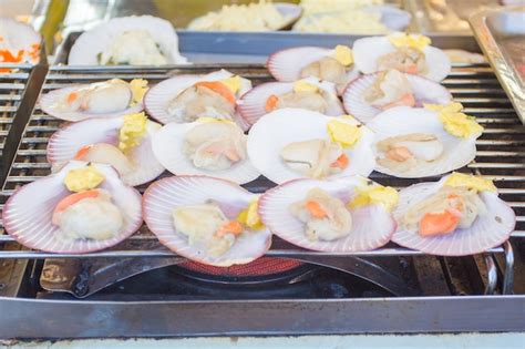 Premium Photo Scallops On Grill