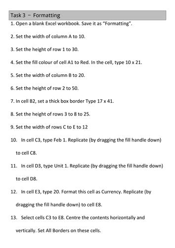 Icdl Microsoft Excel Spreadsheets Teaching Resources