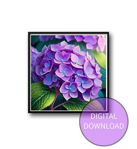 Botanical Hydrangeas Wall Art Set Of 4 Hydrangeas Art Printable Etsy