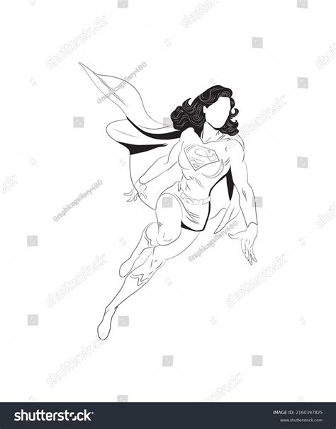 Girl Victor Line Drawing Illustration Royalty Free Stock Vector