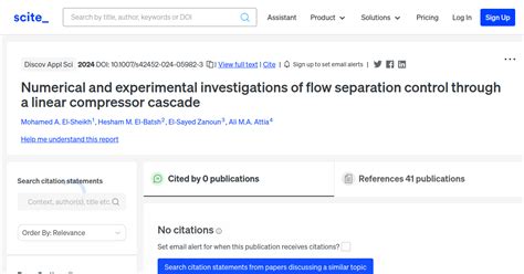 Numerical And Experimental Investigations Of Flow Separation Control Through A Linear Compressor