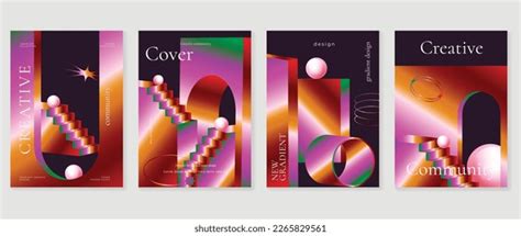 Abstract Gradient Background Vector Set Futuristic Stock Vector Royalty Free 2265829561