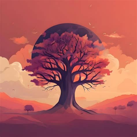 Premium Photo A Tree With A Tree In The Middle Of It