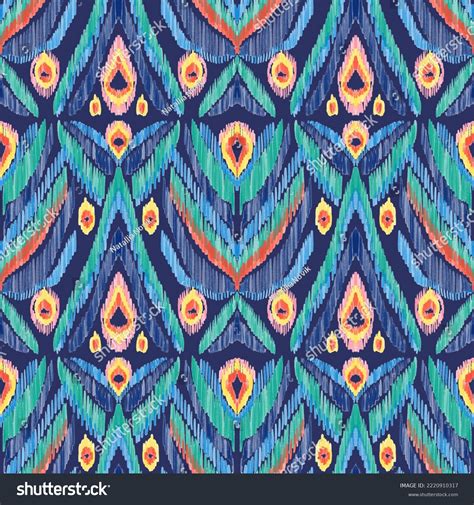 Colorful Ikat Pattern Vintage Style Elegant Stock Illustration 2220910317 Shutterstock