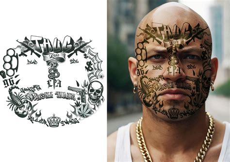 Zwarte Thug Life Plak Gezichtstattoo