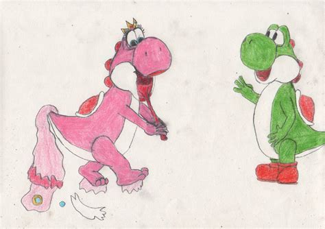 Princess Peach Turns Into A Yoshi By Goodtimesroll44 On Deviantart