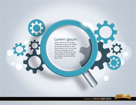 Search Magnifying Glass Gears Vector Download