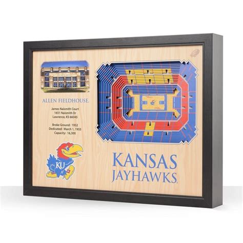 Ncaa Kansas Jayhawks 25 Layer Stadiumviews 3d Wall Art 3d Wall Art