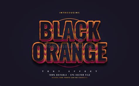 Estilo De Texto Negrita Negro Y Naranja Con Efecto D Grabado Efecto De Estilo De Texto