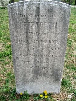 Elizabeth Shoemaker Copeland 1793 1823 Find A Grave Memorial