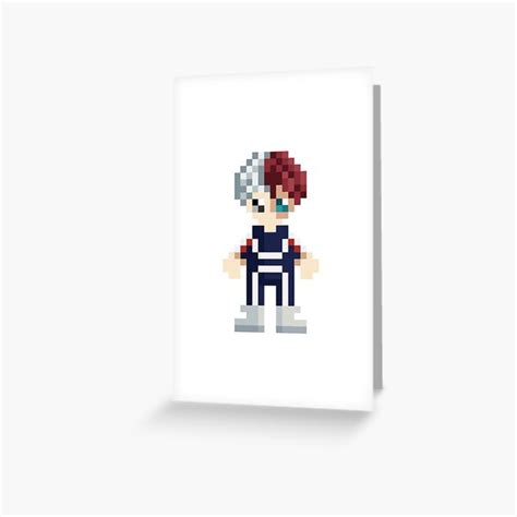 My Hero Academia Shoto Todoroki Pixel Art Ver 2 Greeting Card For