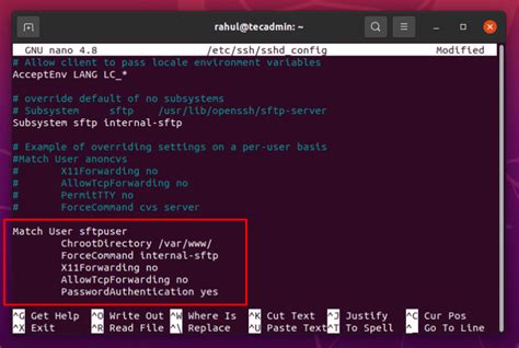 How To Create SFTP User For A Web Server Document Root TecAdmin